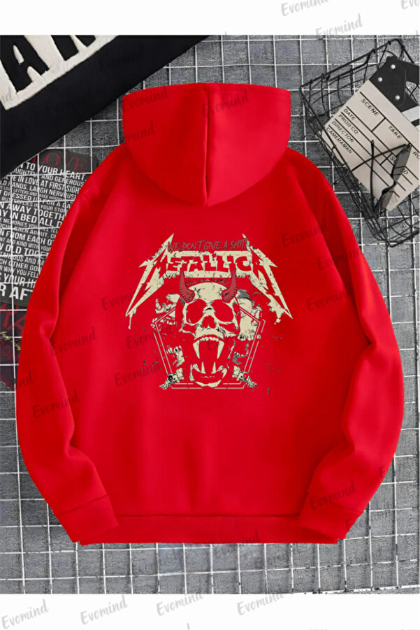 Evomind Унисекс суичър за деца и възрастни с щампи на Metallica- Trendyol