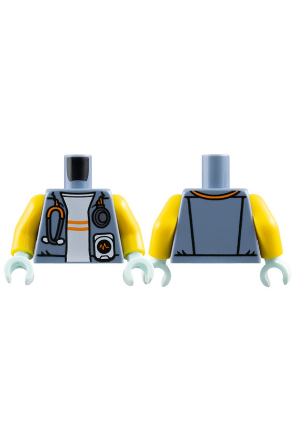 LEGO Moc Custom Minifigure Torso Jacket Stethoscope Hospital Doctor ...