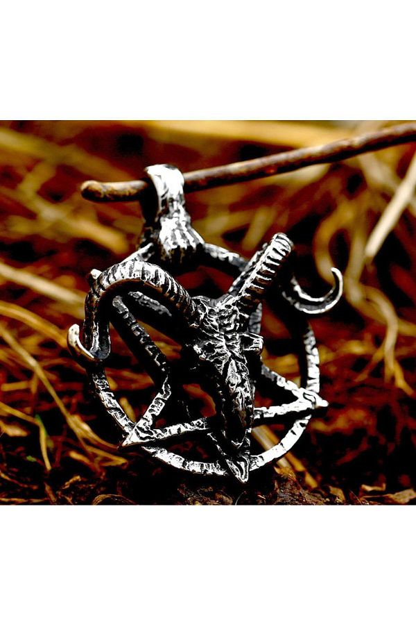 V K NGS Sabbatic Goat Ritual Baphomet Pentagram Goat Necklace Trendyol