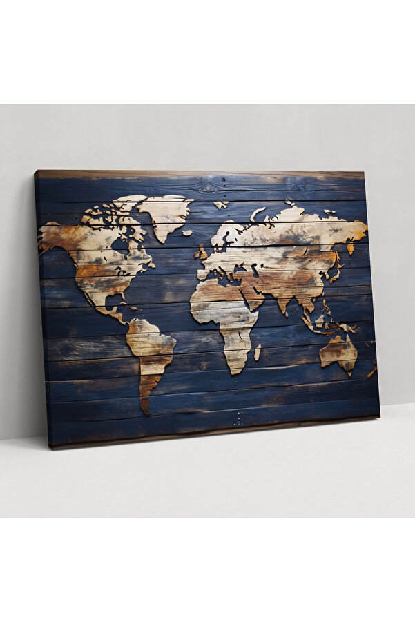 PaintedAnarchy Rustic World Map Wall Decoration, World Map, Canvas ...