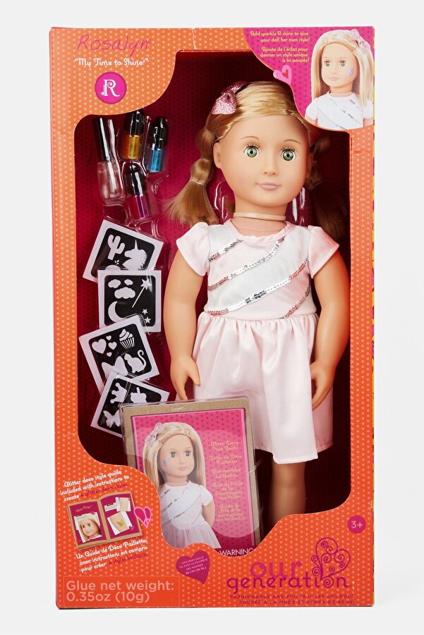 Our Generation Rosalyn Glitter Tattoo Deco Doll, Light Pink - Trendyol