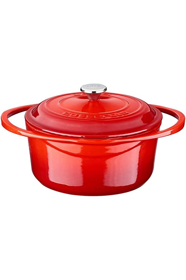 Skygo Round Red Cast Pot - Metal Heritage Series, 20 Cm - Trendyol
