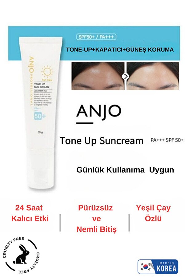 ANJO PROFESSIONAL Green Tea Extract Korean Sunscreen with Toning ...