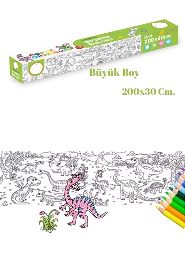 İlerigrup AGE OF DINOSAURS 200 x 30 cm Adhesive Roll Picture Coloring ...