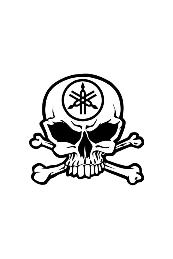 Kıvırcıkyoga Yamaha Skull Auto Engine Laptop Wall Foil Sticker 25 X 22 ...