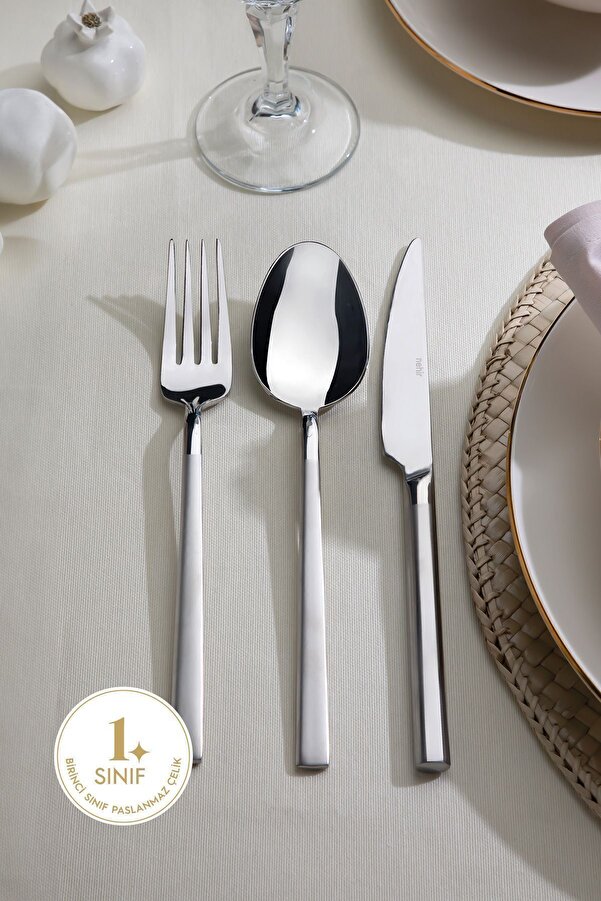 Nehir Dalyan Satin - Boxed Fork and Spoon Knife Set for 12 People, 89 ...