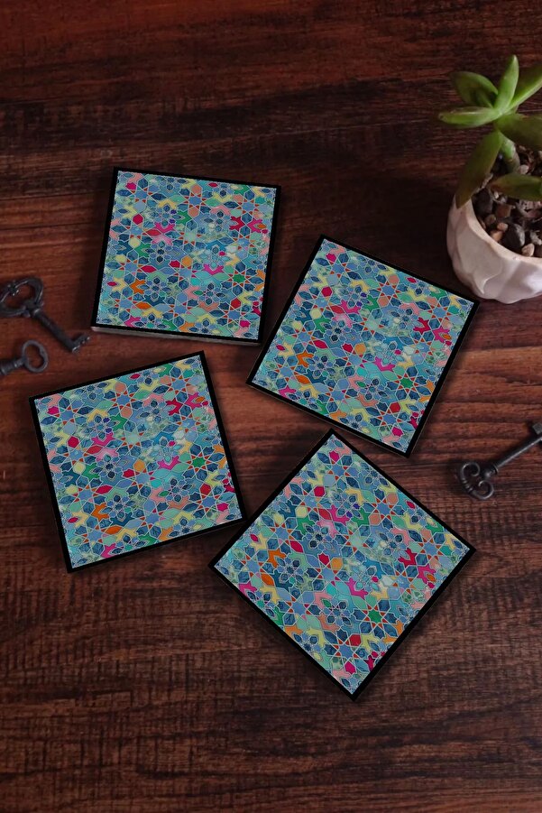 Teona Ahşap 20 Pieces Square Coasters 10x10 Tea Plates - Wooden Concept ...