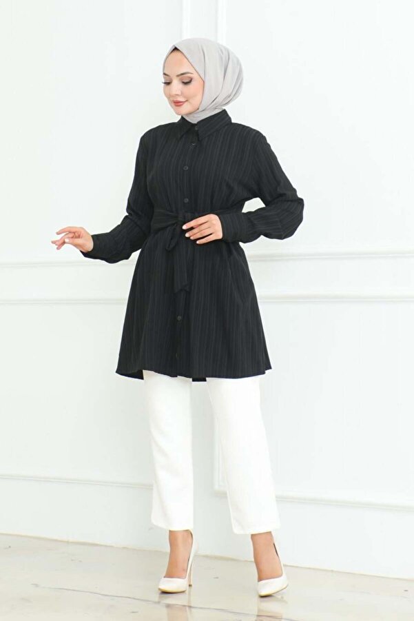 TESETTÜR MÜJDE MERVE Tunic Shirt - Tie-Up Design - Trendyol