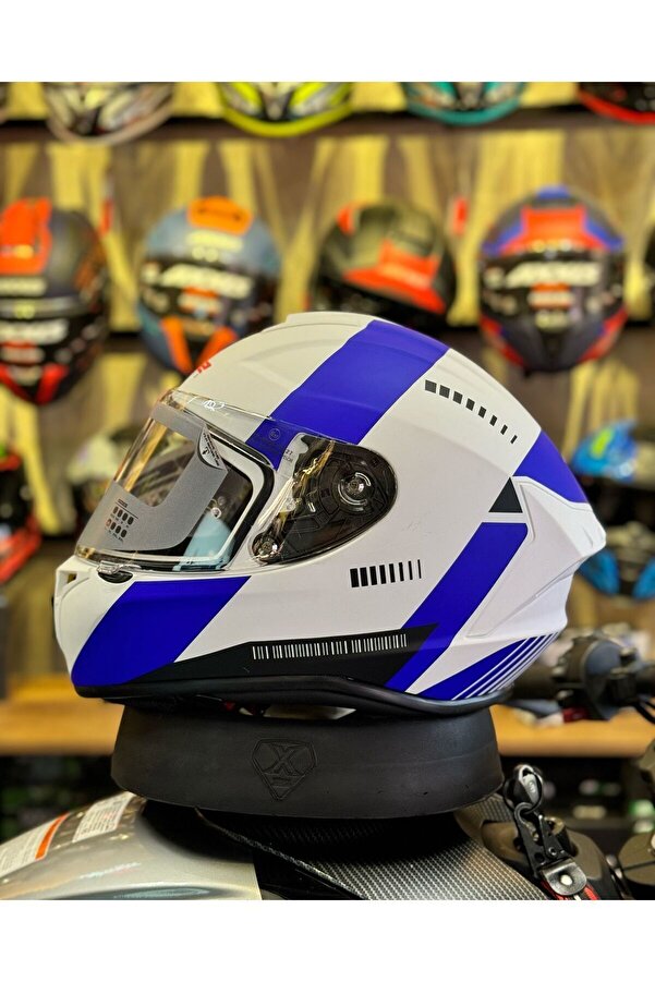RS2 Blue-white Helmet, Full Face, Ece 22.06 - 32009/4 - Trendyol