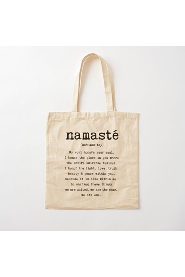 Juzk Solutions Geantă de umăr din pânză brută cu design Yoga Namaste ...