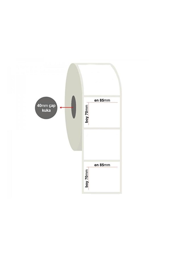 Tanex Eco Thermal 85X70Mm Label - 40mm Diameter, Pack of 1000 - Trendyol