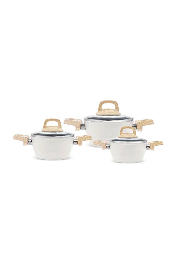 Karaca X Refika Birgül Swiss Crystal 6-Piece Midi Pot Set Creamy- Trendyol