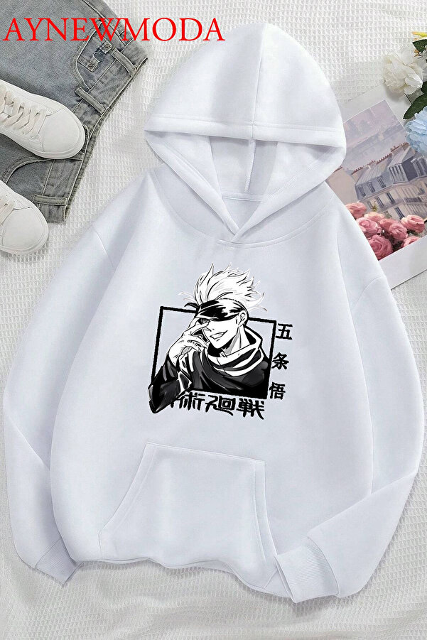 aynewmoda Gojo Satoru Jujutsu Kaisen Printed Crew Neck Unisex Oversize ...