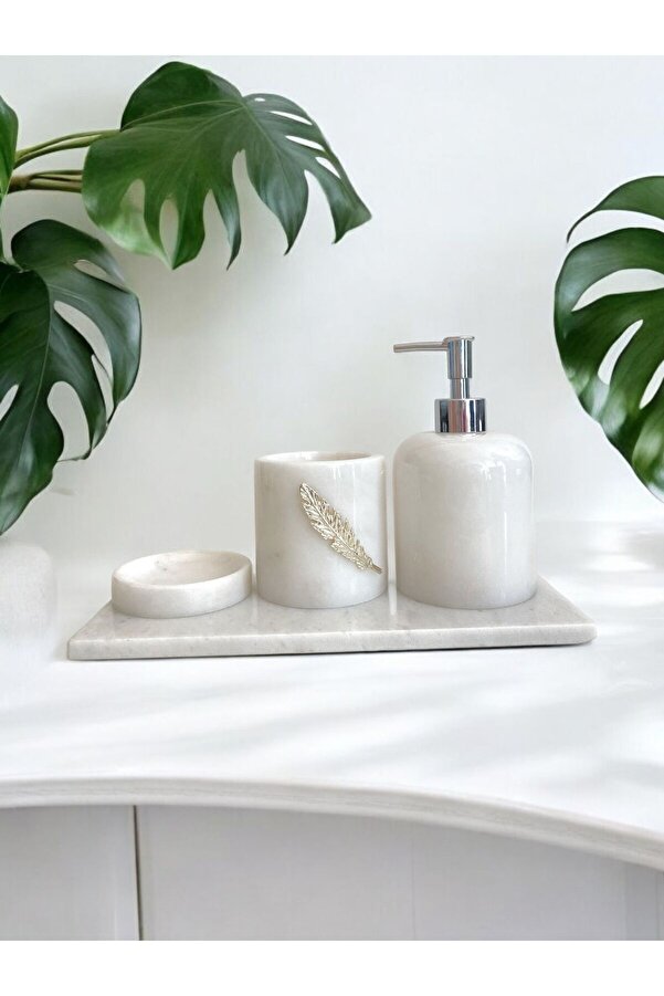 THK STORE Marble 4-Piece Figured Bathroom Set - Trendyol