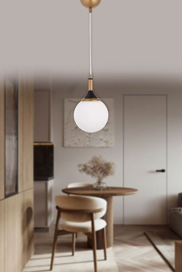 Step Aydınlatma Helen Single Black-White Opal Glass Chandelier ...