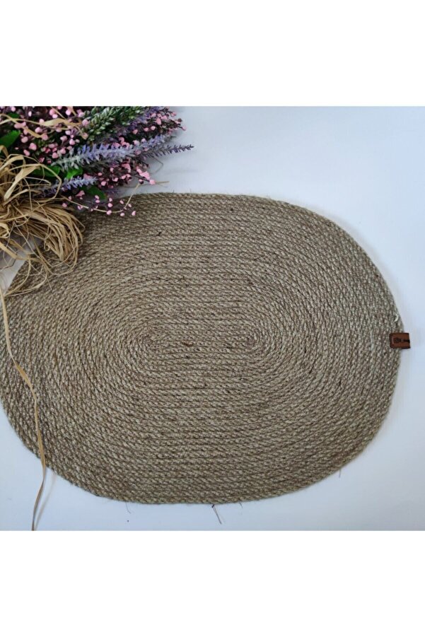 ELSE DESIGNE E&s Design Oval Charger Set for 6 Persons, Wicker Colored ...