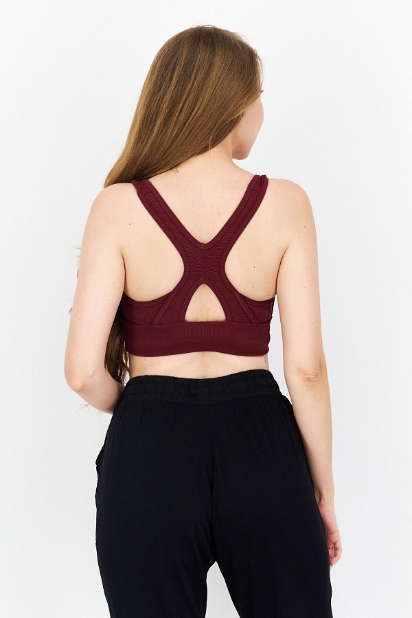 Marika Women High Impact Padded Sport Bra Maroon Trendyol