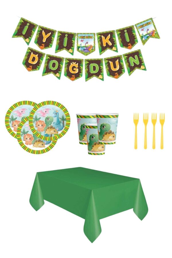 BARN MEMBERS Dinosaur Themed Birthday Decoration Set / 8659 - Trendyol