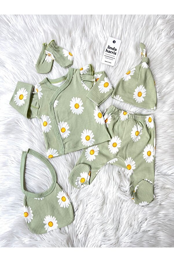 teknotrust Light Green 5-Piece Hospital Discharge Set - Floral Daisy ...