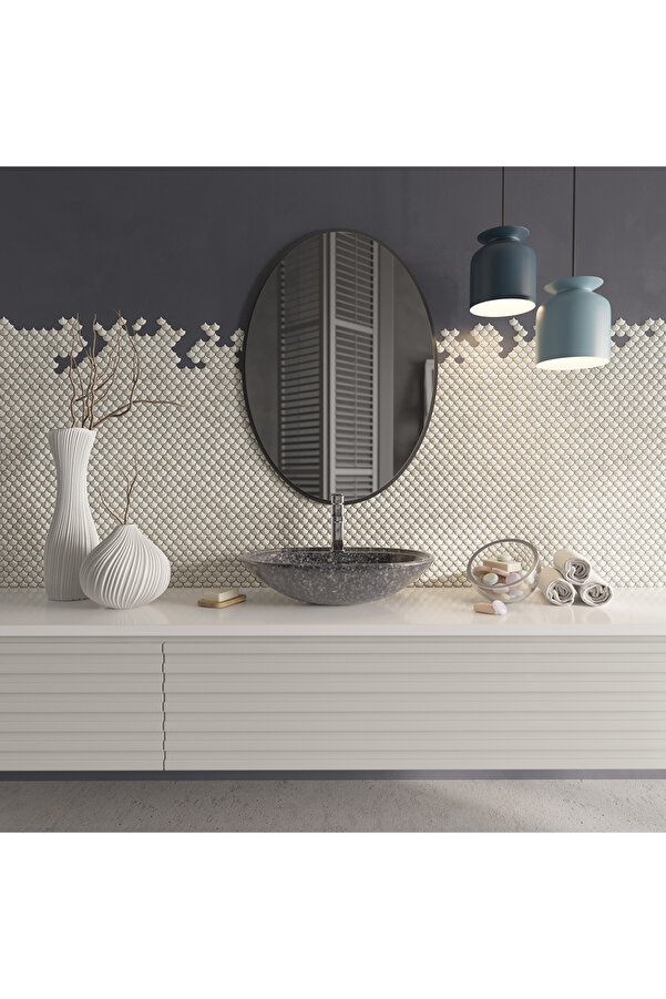 Aypars Atölye 4 mm Flotal Mirror - Framed, Oval, Ellipse, Living Room ...