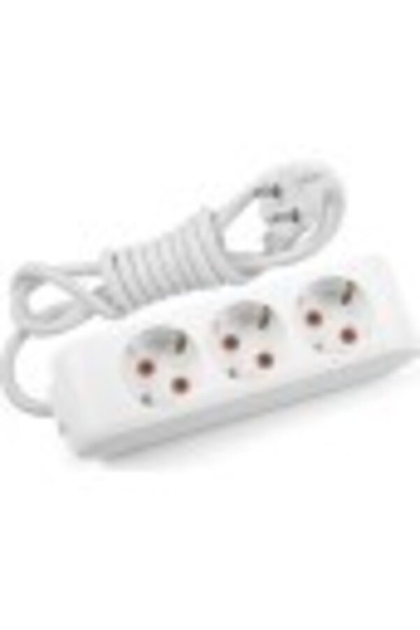 VİKO 5 Meter White Grounded Child Proof Triple Socket - Trendyol