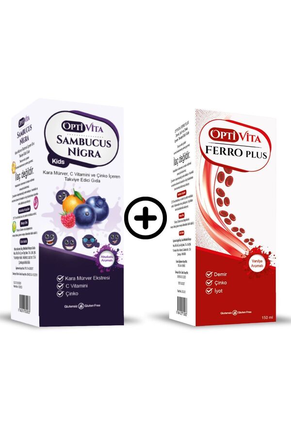 Optivita Ferro Plus Iron and Sambucus Nigra Kids Black Elderberry Syrup ...