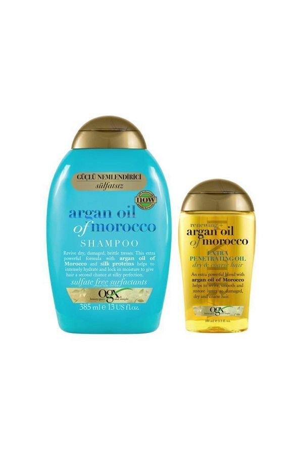 OGX Morocco Argan Oil Sulfate Free Shampoo 385 ml Oil 100 ml Trendyol