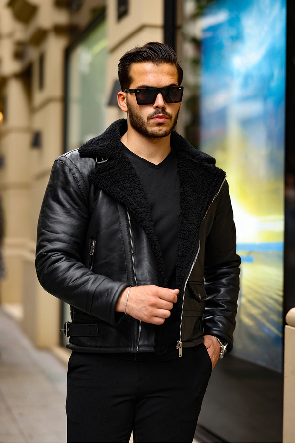 gm giyimarket Men's Napa Leather - Slim Fit Coat & Jacket with Cross ...