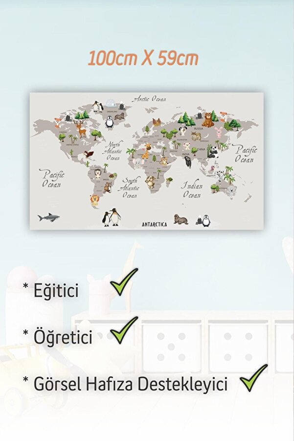 MSticker Educational World Map Sticker - World Map for Children- Trendyol