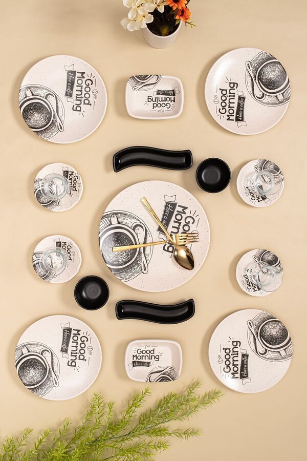 çarşıdayız Good Morning Ceramic Breakfast Set for 4 People - 19 Pieces ...