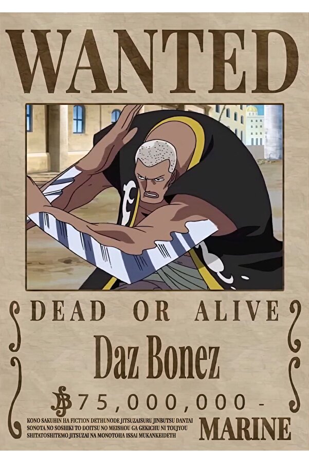 uzuntuning Daz Bonez Wanted - One Piece Carrier Poster - Trendyol