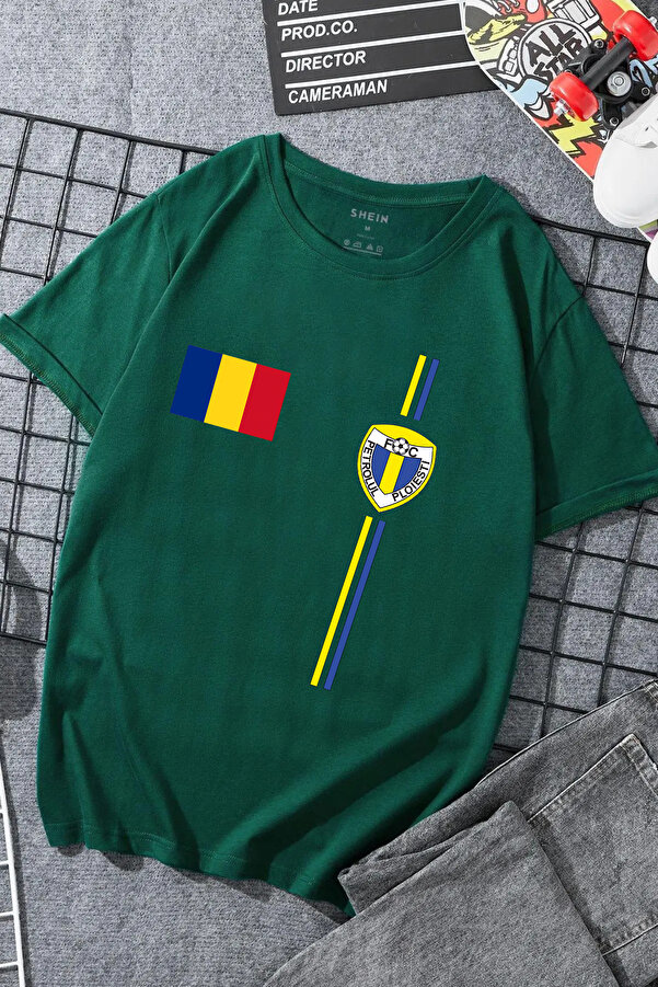 Pisa Art Petroleum Ploie?Ti Patterned Oversize T-Shirt- Trendyol