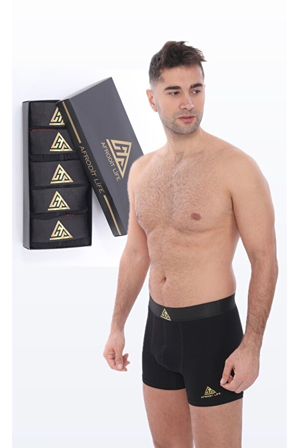 Afrodit life 5 Luxury Box Cotton and Lycra Men's Boxers- Trendyol