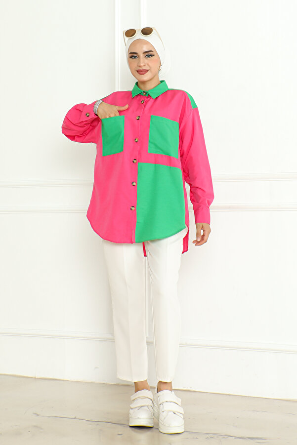 MAY MARA ΓΥΝΑΙΚΕΙΟ ΠΟΥΚΑΜΙΣΟ OVERSIZE ΜΑΚΡΙΑ ΠΙΣΩ ΚΑΙ ΧΡΩΜΑΤΟΣ ΓΑΡΝΙΤΟΥ ...