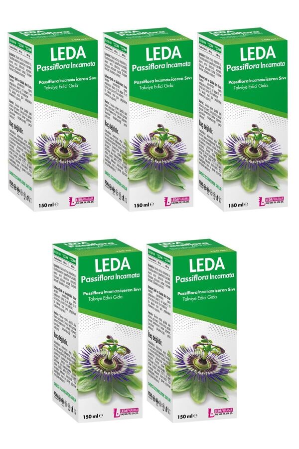 LedaPharma Passiflora 150 Ml 5 Pieces Food Syrup - Liquid Supplement ...