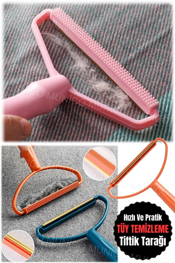Munico Double-Sided Plastic Hair Remover - for Dry and Wool Coat, Easy ...