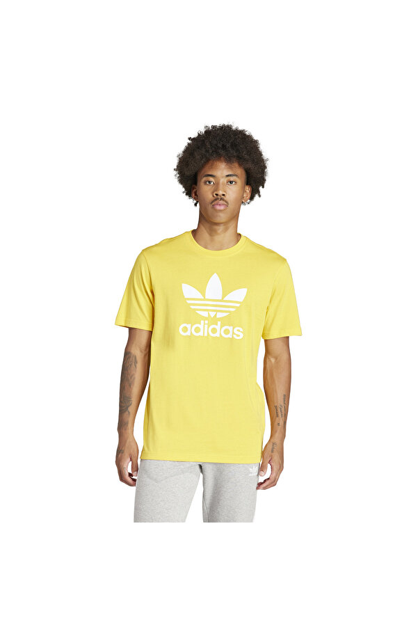 أديداس تي شيرت تريفويل أصفر للرجال - IR7977 - Trendyol