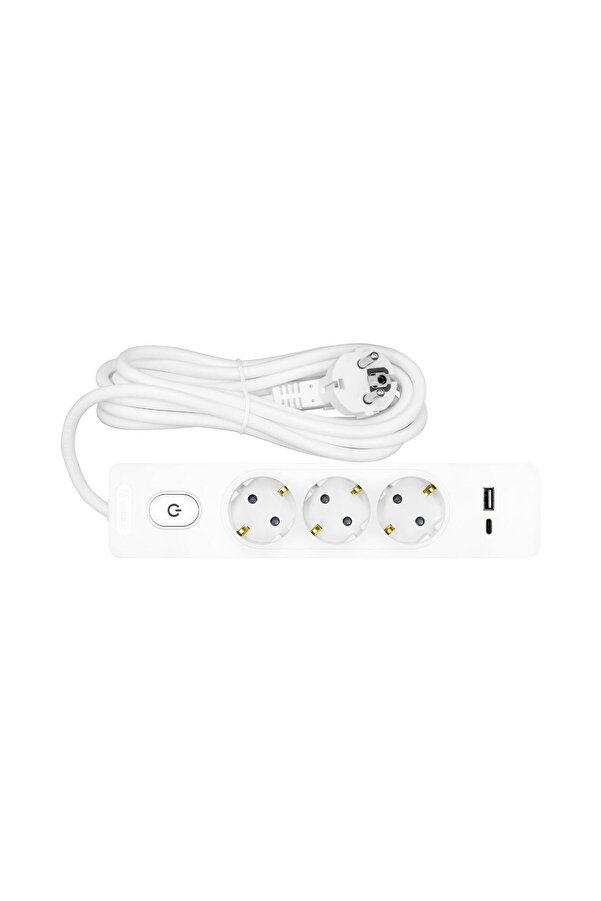 SELDUR Usb/Type-C 3-Gang Plug Socket with 2 Meter Cable - Trendyol