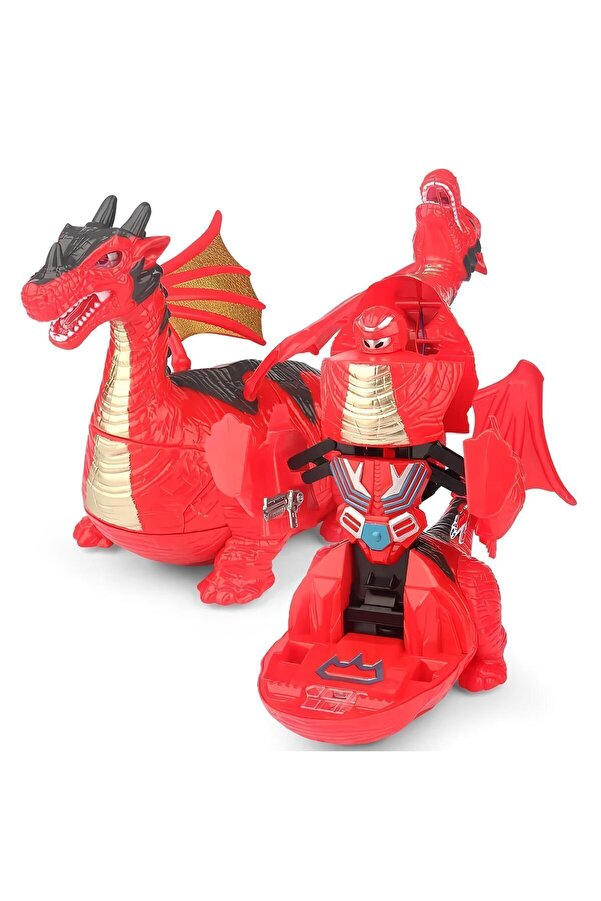 e-life shop Red Dragon - Transformable Roaring Dragon Robot Toy with ...