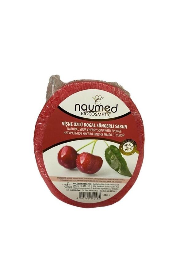 NAUMED Cherry Extract Soap with Natural Sponge - Auxiliary Anti-ingrown ...