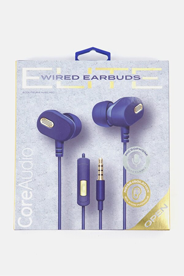 Core Audio Elite Wired Earbuds, Navy - Trendyol