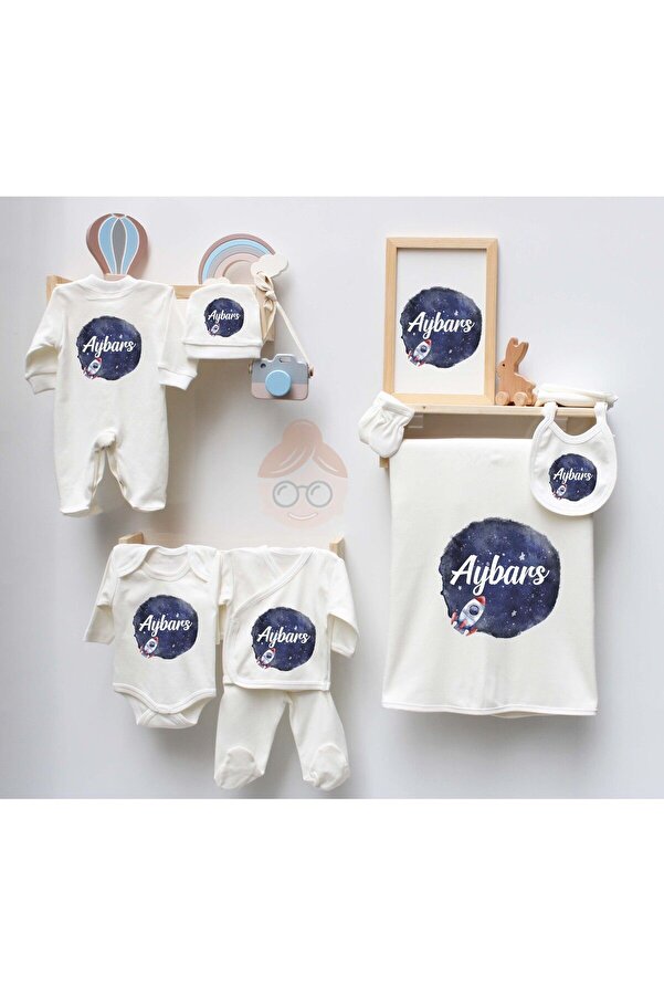 BİANNE ATÖLYESİ Named 10-Piece Space Themed Baby Hospital Discharge Set ...