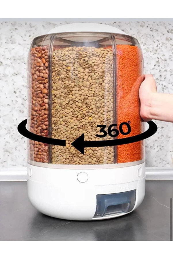 Narnuga 10 Liter Dry Food and Pulses Organizer - 360 ° Rotatable, 6 ...