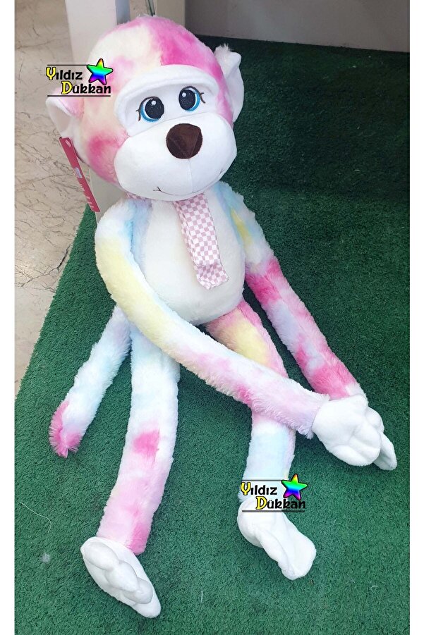TOPROCKSTORE 55 cm Rainbow - Cute Plush Monkey Toy with Velcro - Trendyol