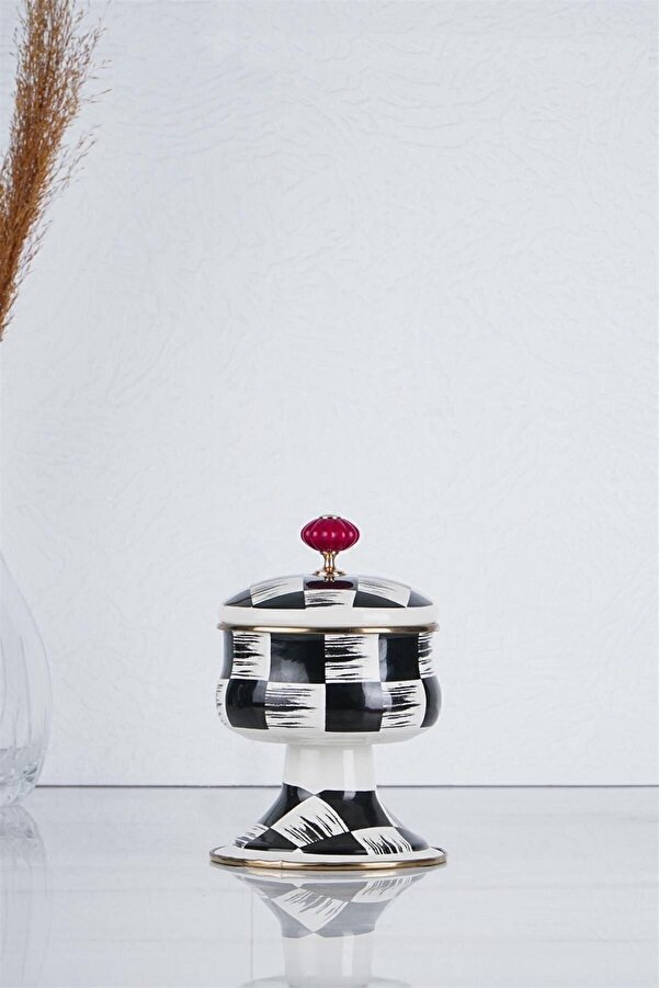 ACAR HOME King Enamel Checkerboard Pattern Acar Plus Qualita Sugar Bowl ...