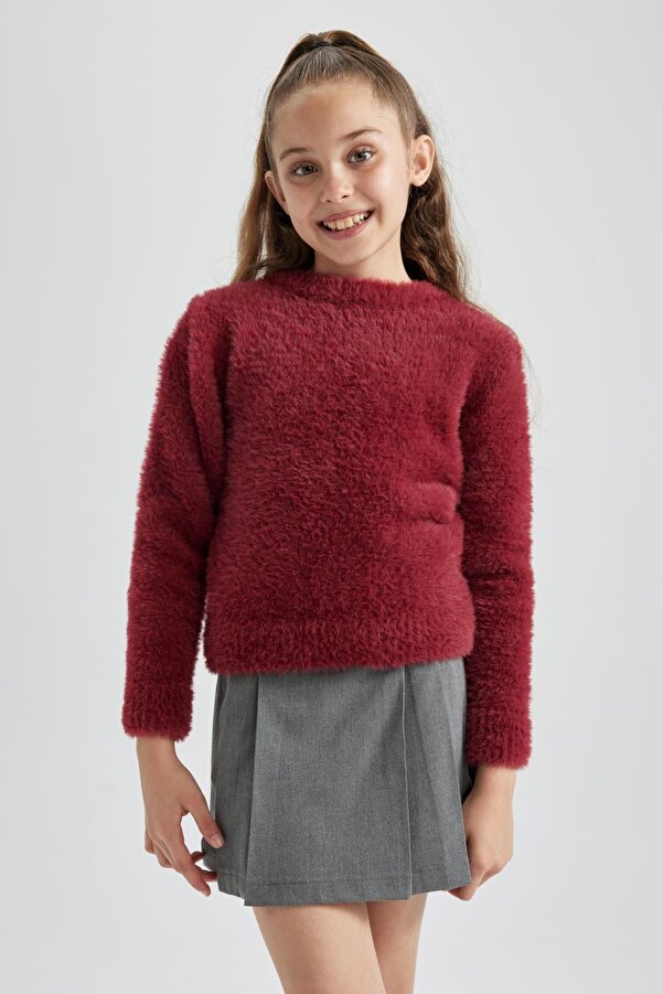 Defacto Crew Neck Girls' Knitwear Sweater - Y2640A623Wn - Trendyol