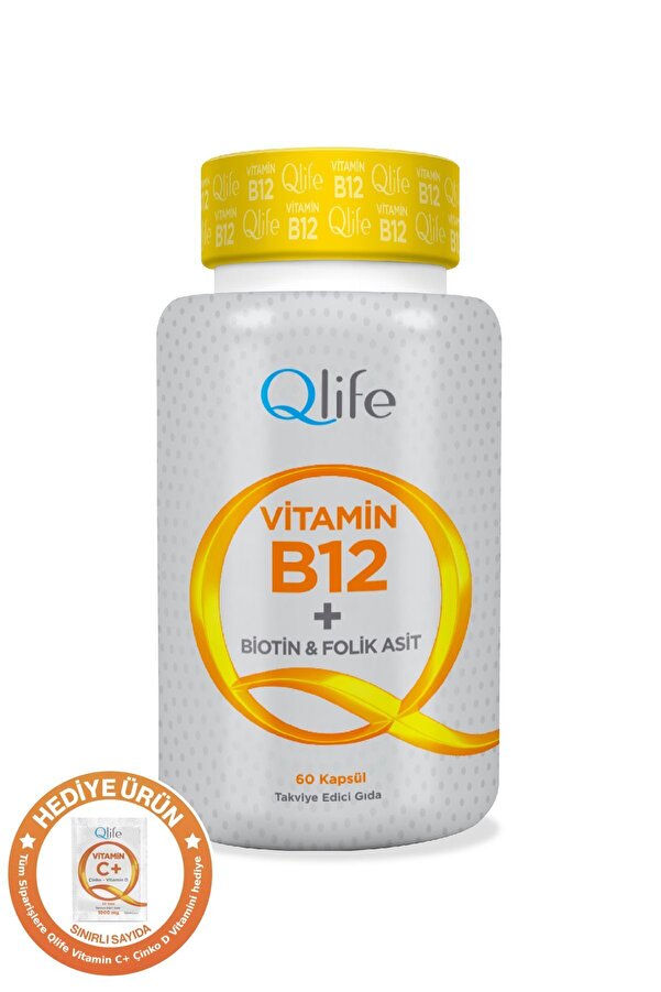 Qlife Vitamin B12, Biotin and Folic Acid - 60 Capsules Supporting Skin, Hair and Nail Health ...