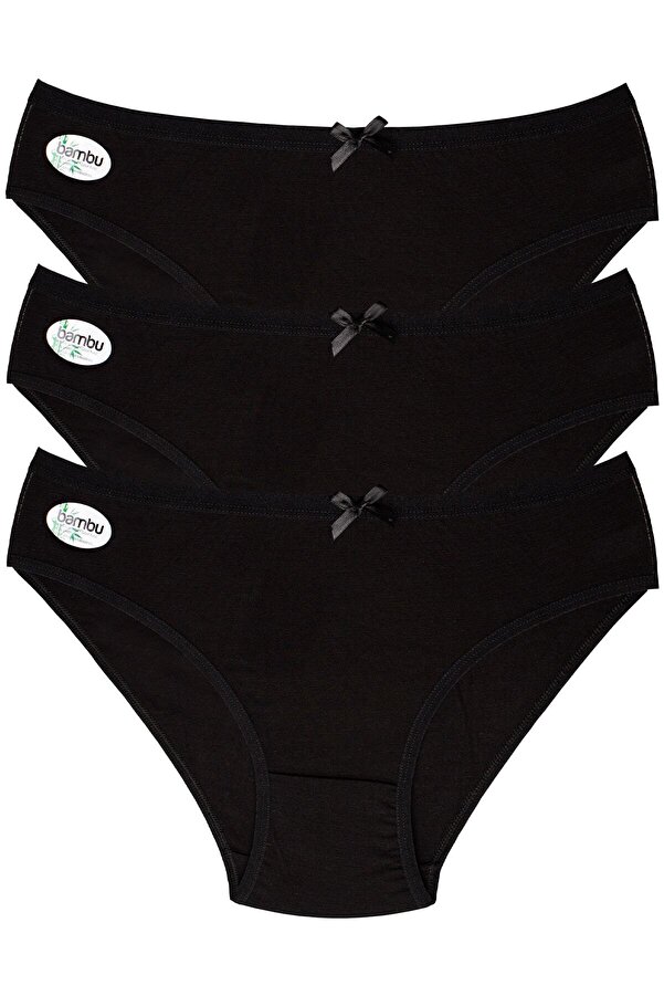 Momslab Дамски черни бамбукови бикини - комплект от 3 броя, размер M- Trendyol