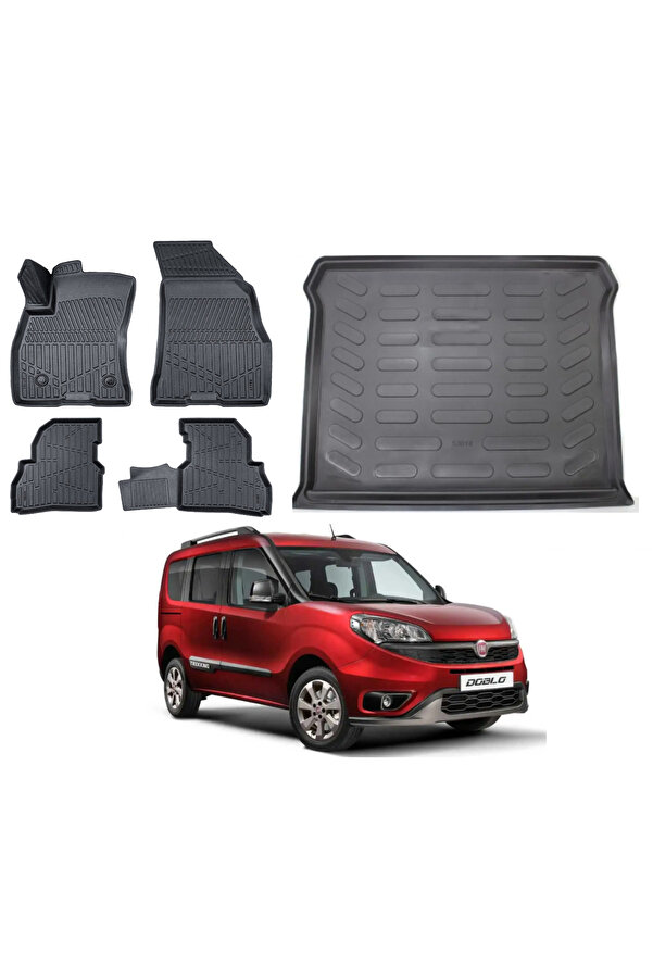 ko kaliteoto Fiat Doblo 2018 Model 3D Luggage Pool+Mop Set - Trendyol