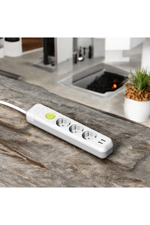 FAMATEL 3-Piece Group Socket with 2 USB Switches Grounded Child Proof 1 ...